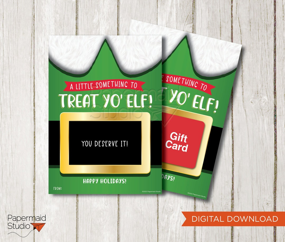 Elf Christmas Gift Card Holder Printable - Money Holder Card - Treat Yo ...