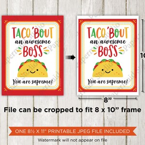 Nacho Average Boss Printable Taco Bout a Great Boss Boss - Etsy