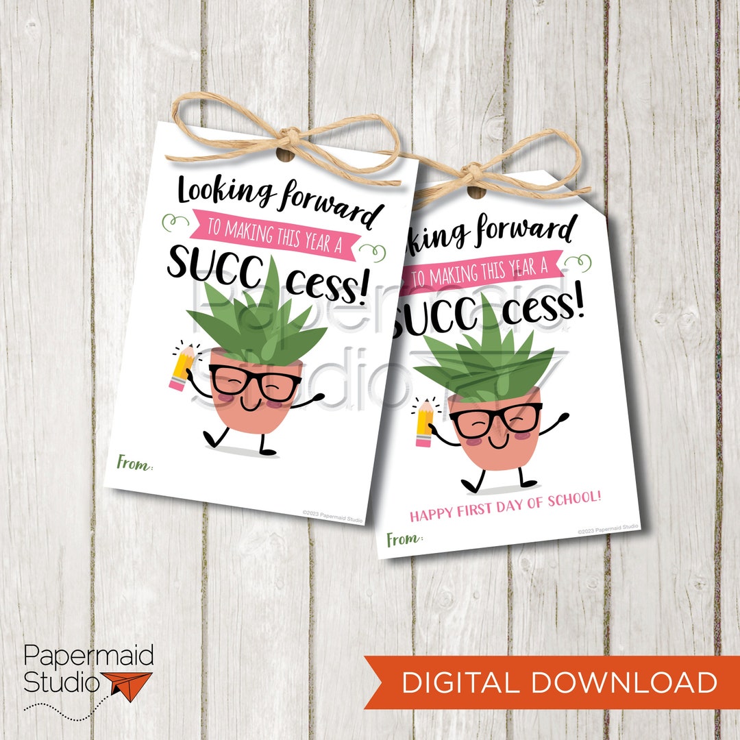 Teacher Back to School Gift - Succulent Tag Printable - Teacher Thank ...