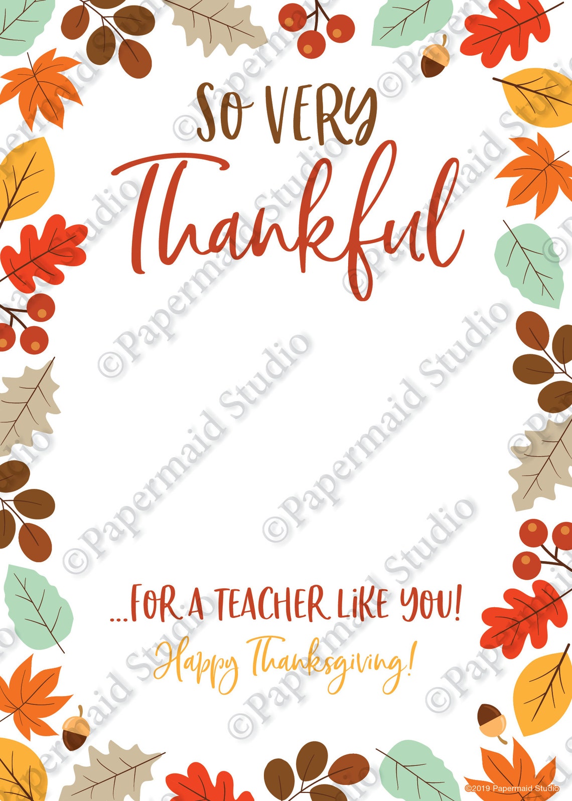 PRINTABLE Teacher Thanksgiving Gift Card Holder School - Etsy