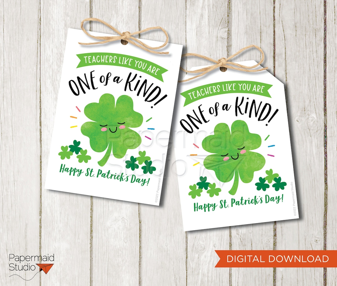 Teacher St. Patrick's Day Tag Printable - St Patricks Teacher Gift Tag ...