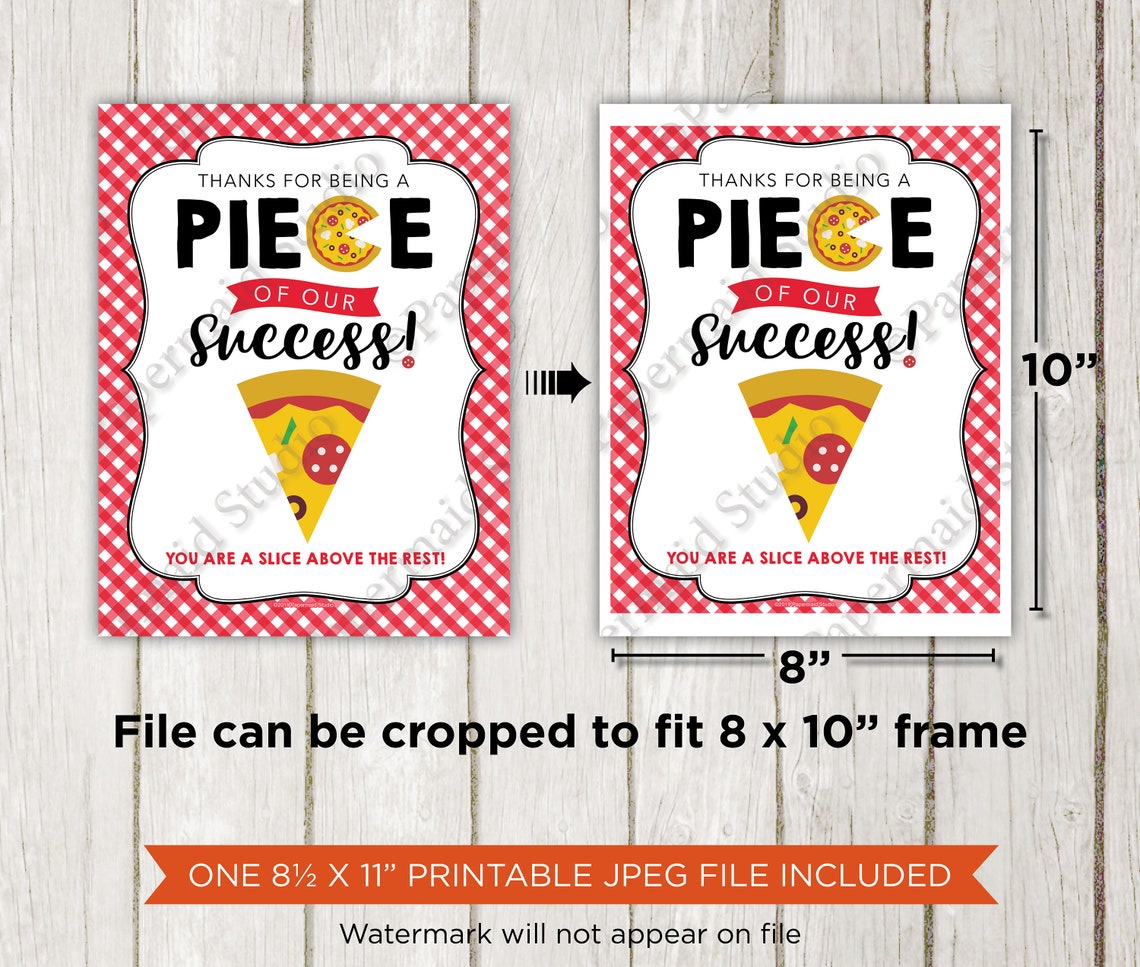 Pizza Teacher Appreciation Printable Employee Appreciation - Etsy UK