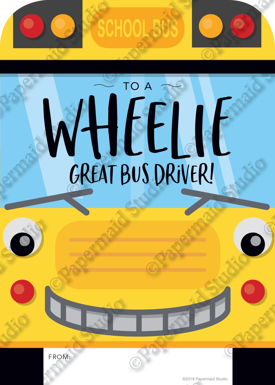 PRINTABLE Bus Driver Thank You Card Printable Bus Driver - Etsy