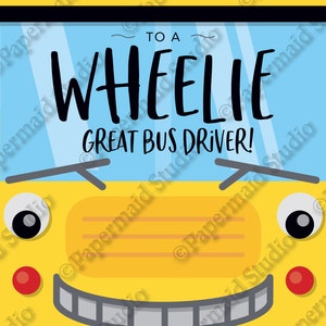 PRINTABLE Bus Driver Thank You Card - Printable Bus Driver Gift Card ...