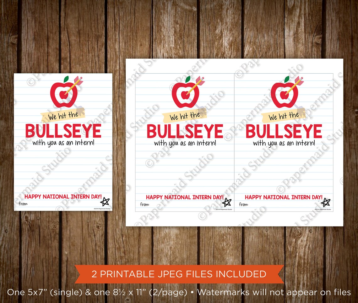 Intern Thank You Card Printable National Intern Day Gift - Etsy