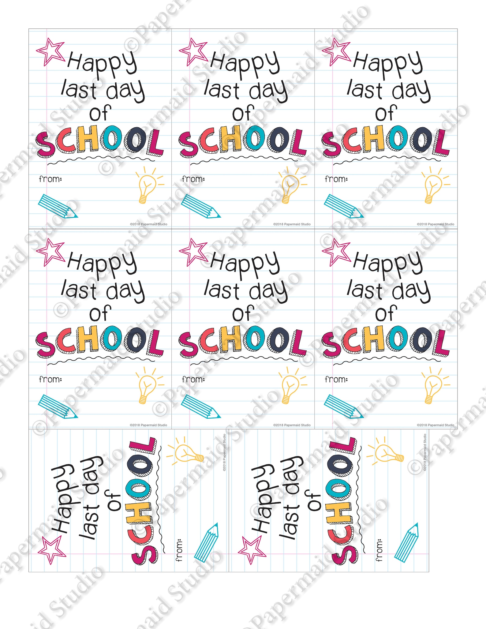PRINTABLE Last Day of School Gift Tag Teacher Thank You Gift | Etsy