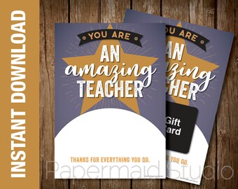 Printable Teacher Appreciation Gift Teacher Thank You End of Year ...