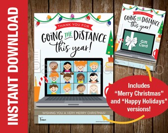 Teacher Christmas Gift Card Holder Printable Virtual | Etsy