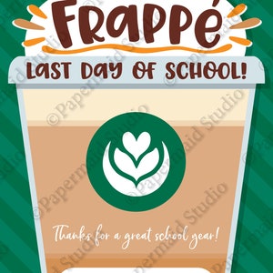 PRINTABLE Teacher Coffee Gift Card Holder - Thanks a Latte - Frappe ...