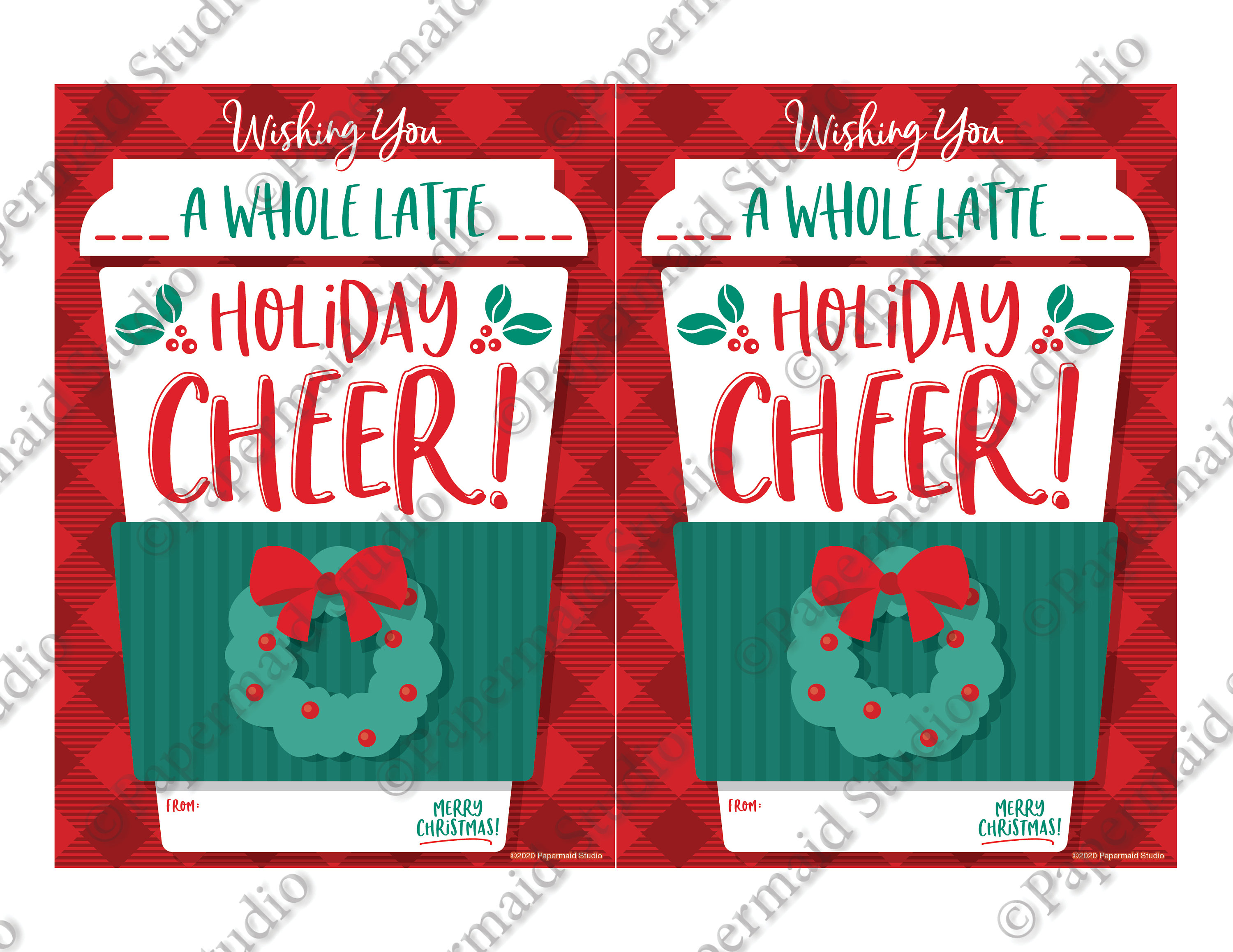 PRINTABLE Christmas Coffee Gift Card Holder - Thanks a Latte Teacher ...