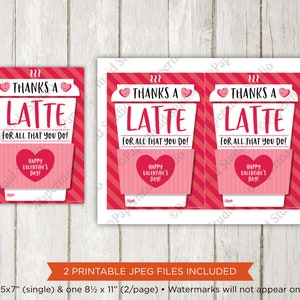 Valentine's Day Coffee Gift Card Holder Printable - Thanks a Latte ...