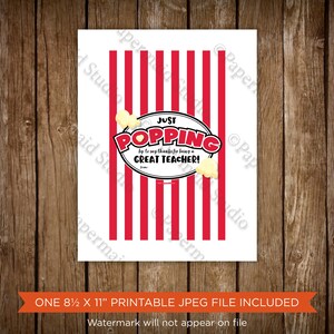 Teacher Appreciation Gift - Popcorn Teacher Appreciation Tag Wrap ...