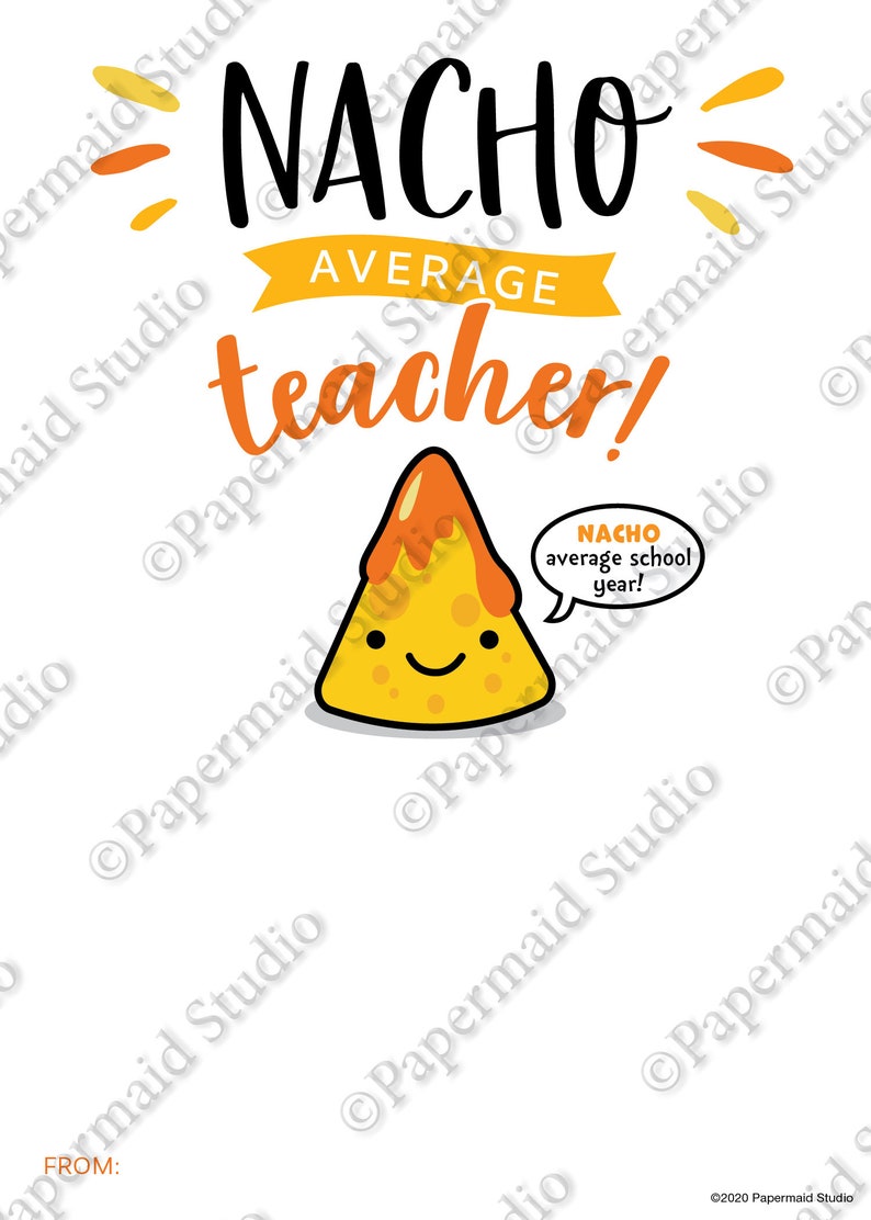 PRINTABLE Teacher Thank You Card Taco Gift Card Holder for - Etsy