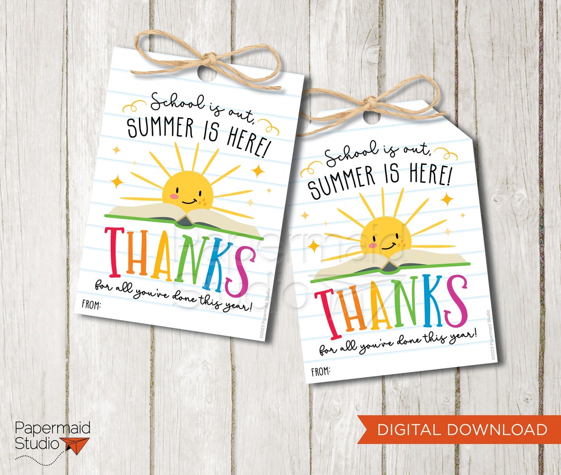 Teacher Appreciation Card Tag Printable - Teacher Appreciation Gift ...
