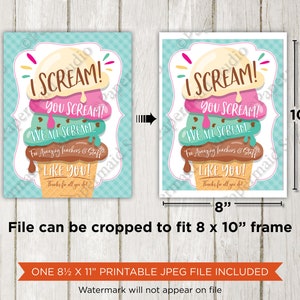 Teacher Appreciation Gift - Ice Cream Sign - Teacher Thank You Ice ...