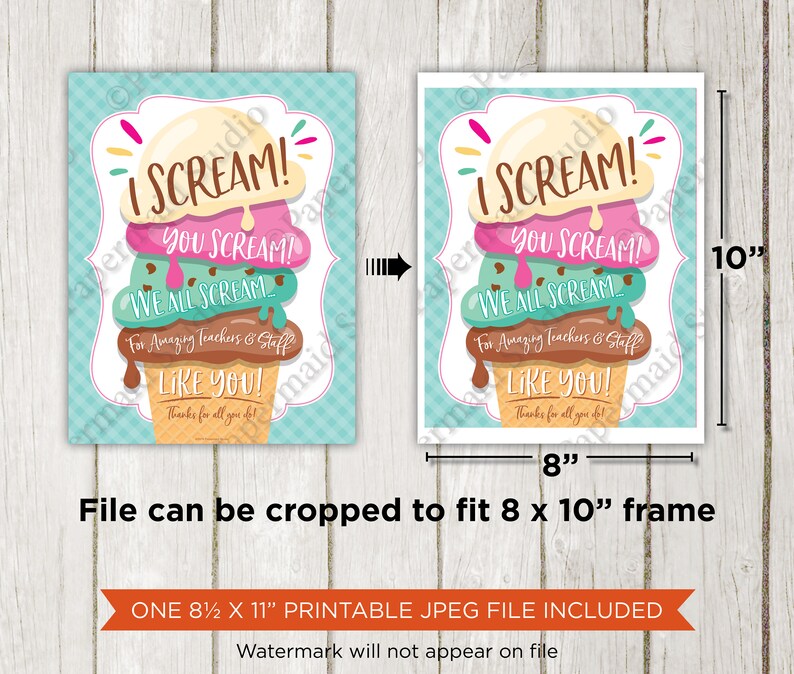 Teacher Appreciation Gift Ice Cream Sign Teacher Thank You - Etsy