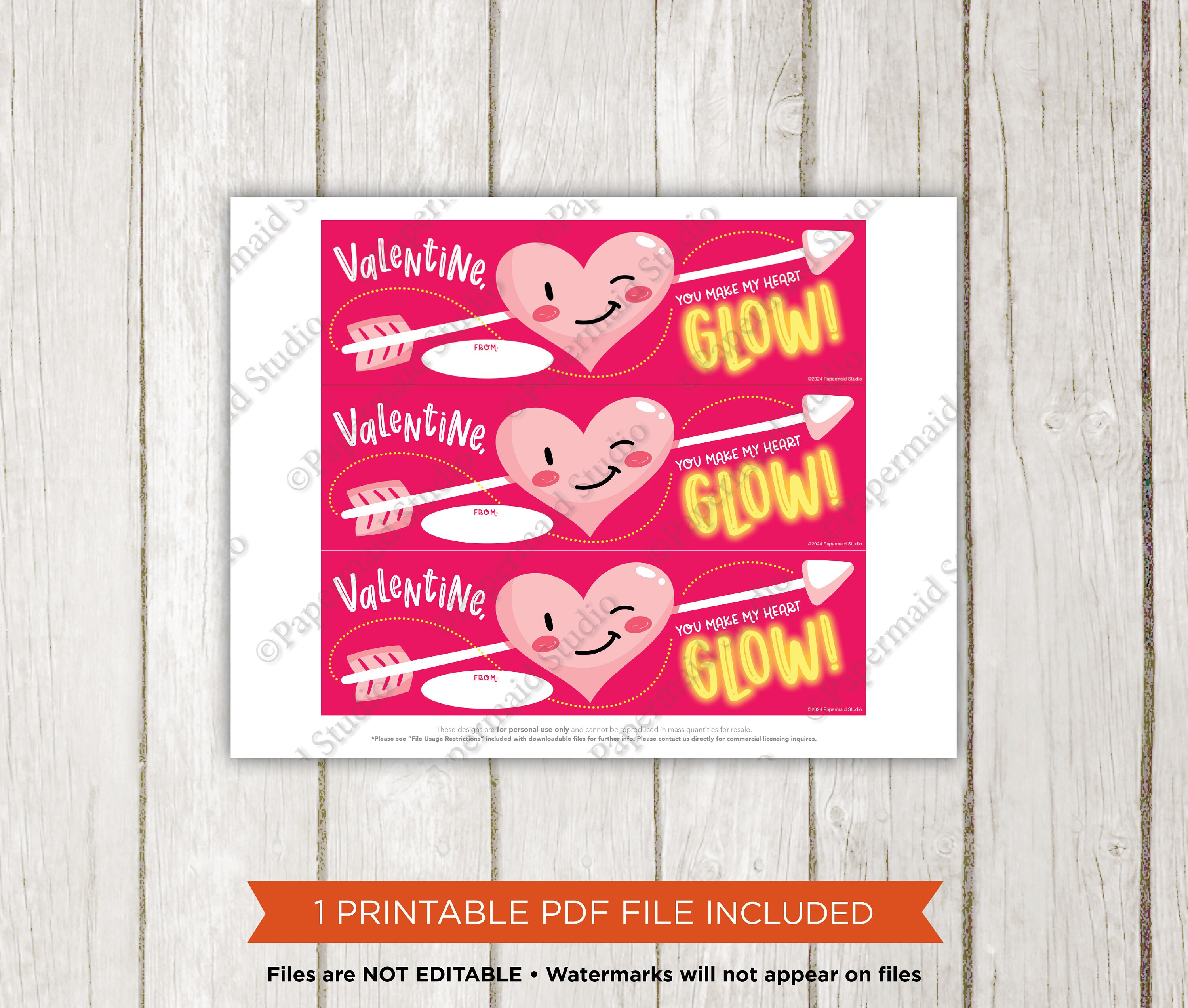 Glow Stick Valentines - Printable Glowstick Valentines Tags - Glow ...