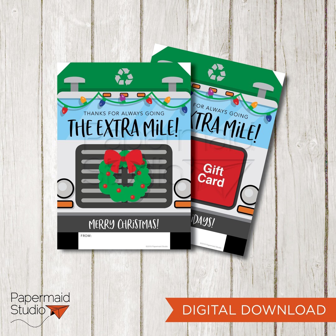 Garbage Man Gift - Garbage Man Thank You Christmas Card - Recycling ...
