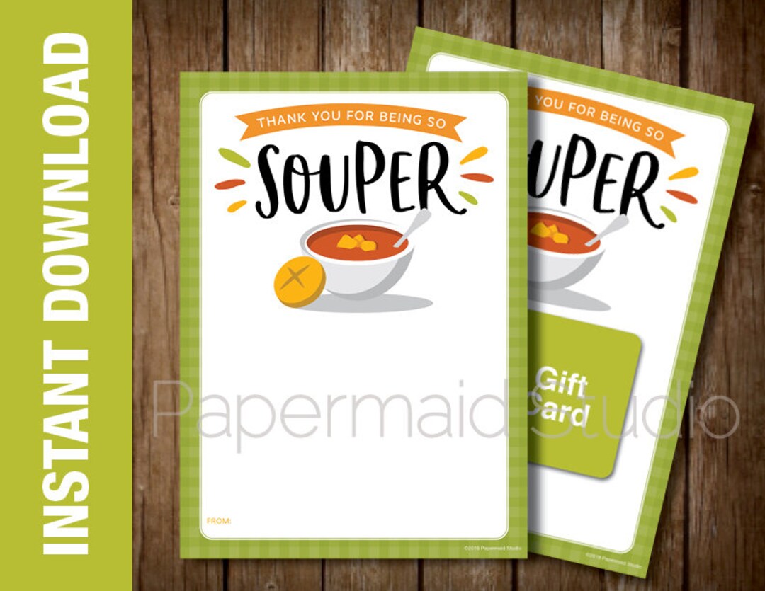 Printable Staff Appreciation Gift Card Holder - Soup & Sandwich Bakery ...