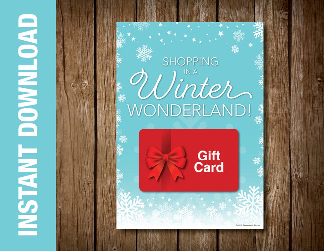 PRINTABLE Shopping Themed Christmas Gift Card Holder -- Printable ...