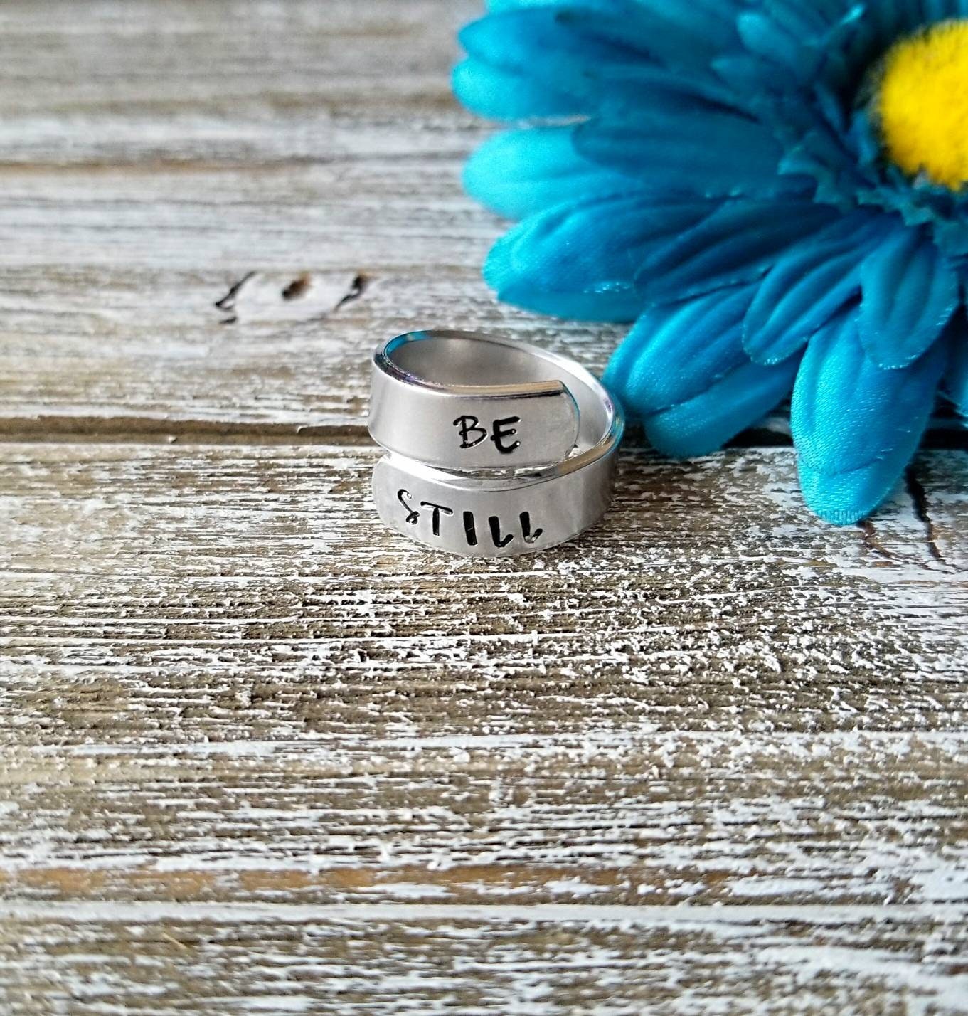 Be Still Ring Aluminum Ring Wrap Ring Ring Aluminum Wrap - Etsy