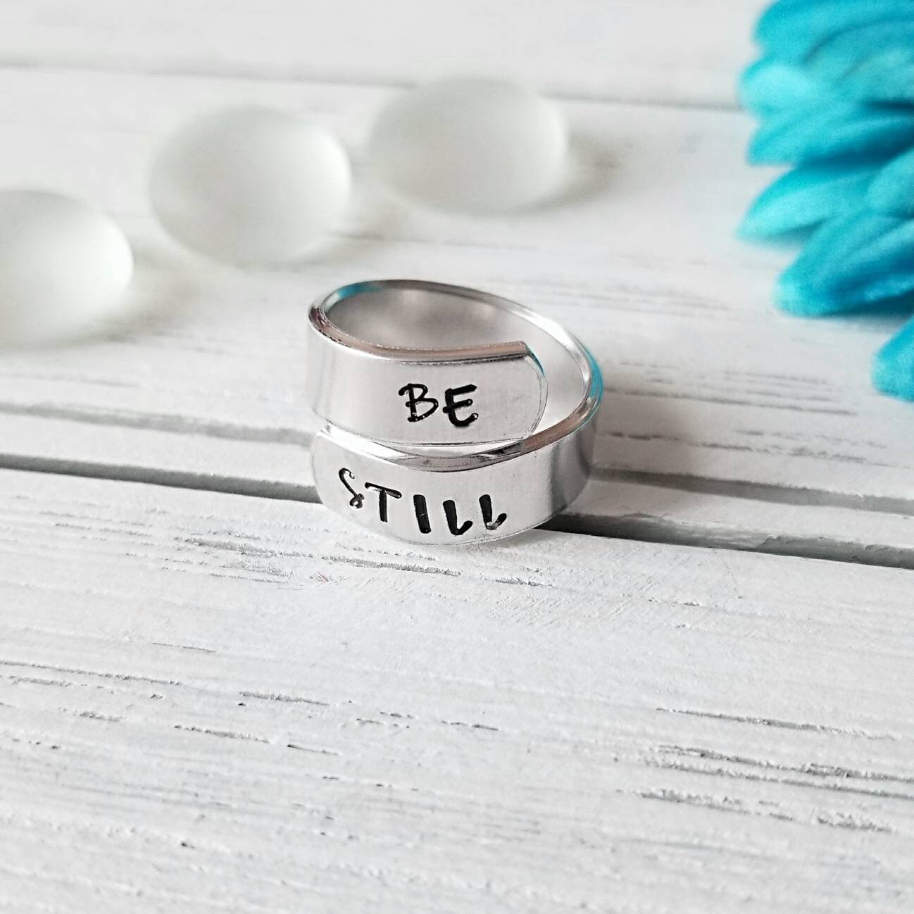 Be Still Ring Aluminum Ring Wrap Ring Ring Aluminum Wrap - Etsy
