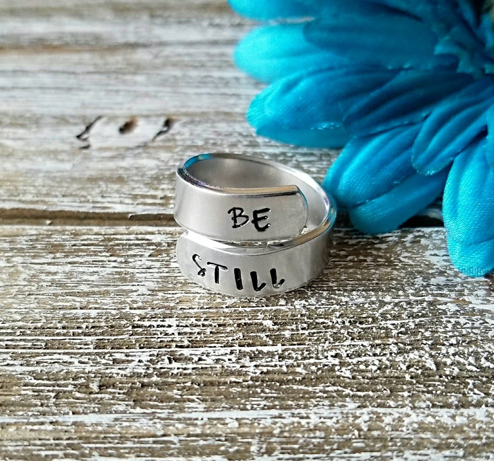 Be Still Ring Aluminum Ring Wrap Ring Ring Aluminum Wrap - Etsy