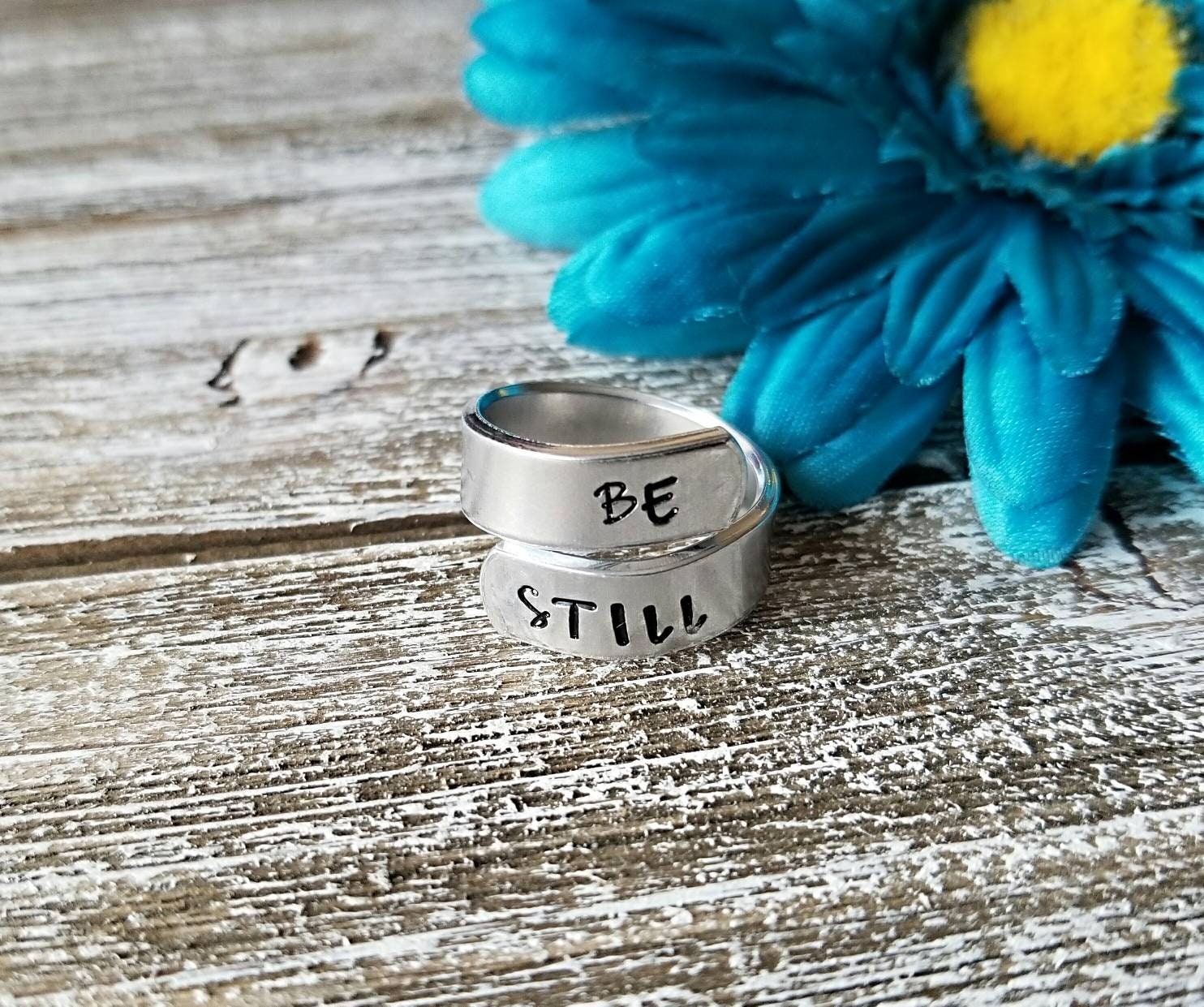 Be Still Ring Aluminum Ring Wrap Ring Ring Aluminum Wrap | Etsy
