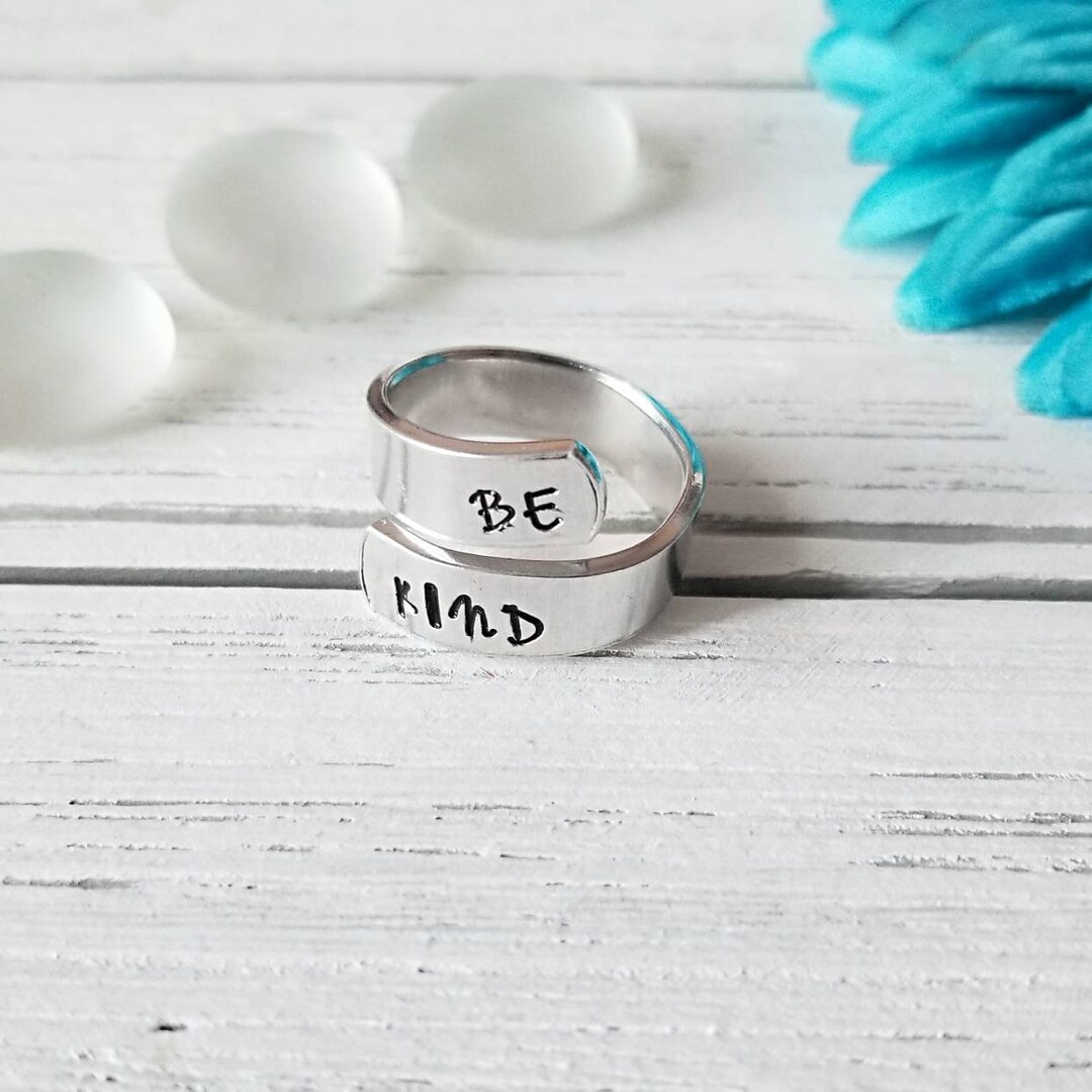 Be Kind Ring, Aluminum Ring, Wrap Ring, Ring, Aluminum Wrap Ring ...