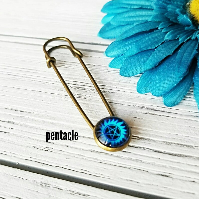 Pentacle Safety Pin Safety Pin Pentacle Pentagram Brooch - Etsy