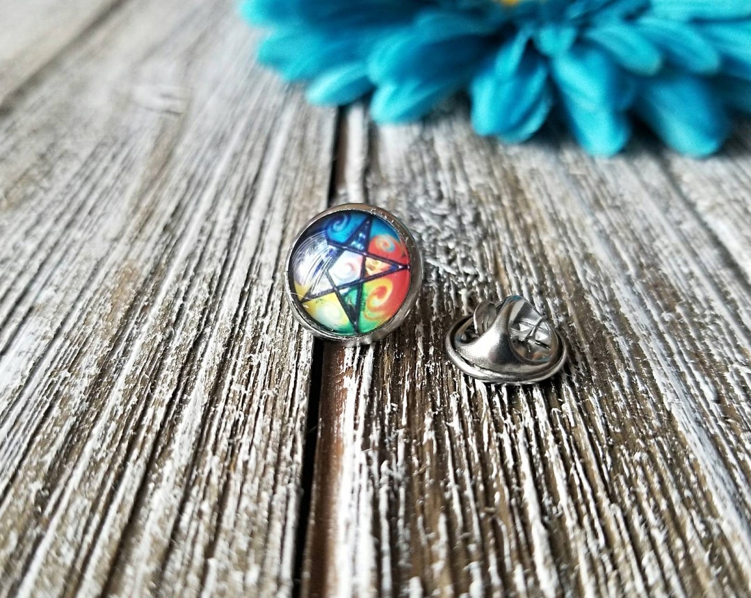 Rainbow Penatcle Pin Pentacle Lapel Pin Pentacle Brooch - Etsy