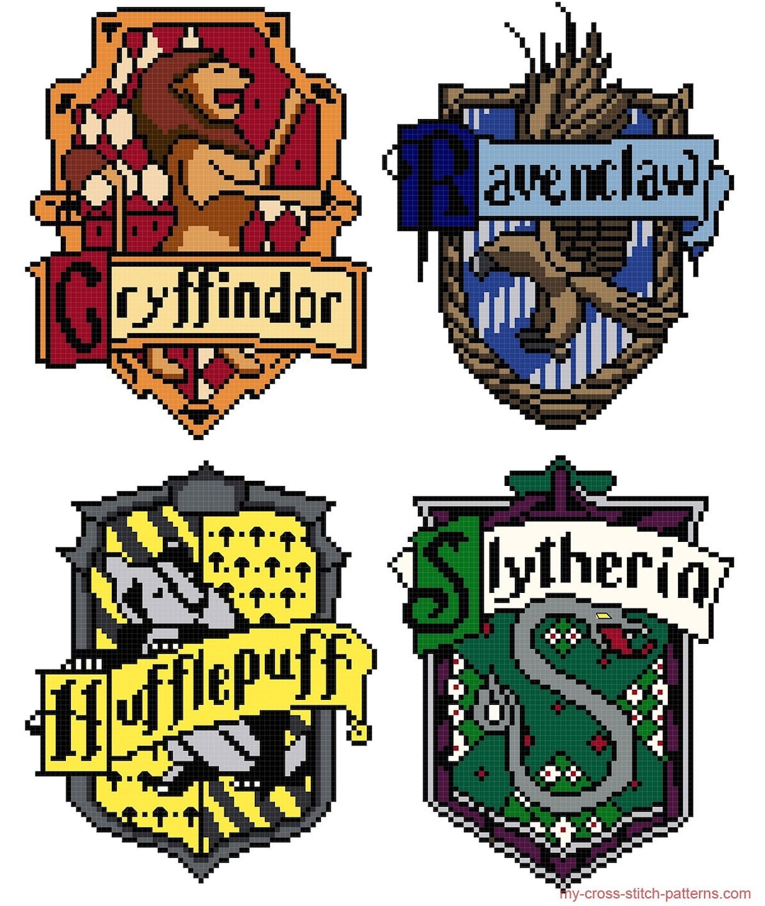 Handmade Harry Potter House Badge Cross Stitch - Etsy