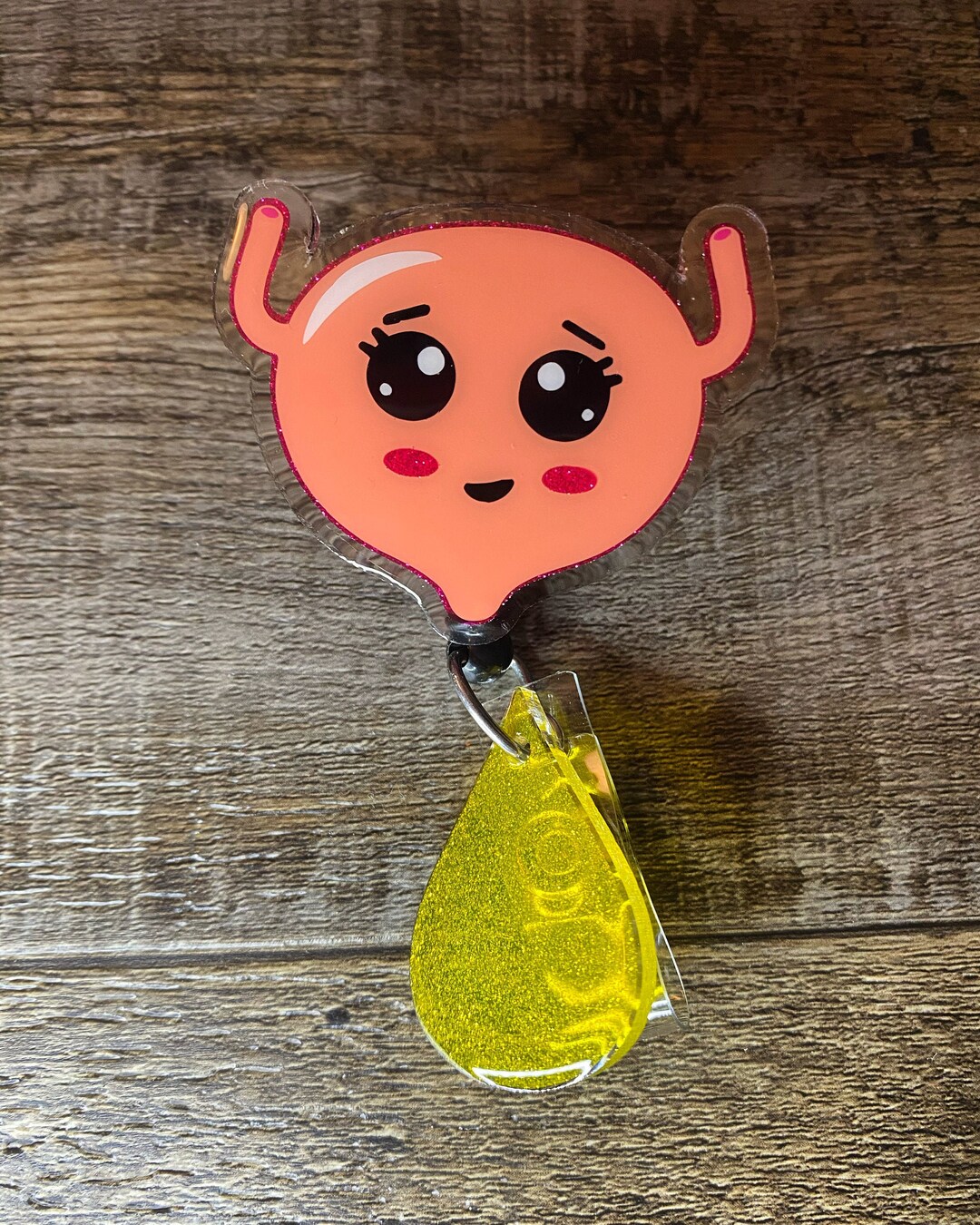 Bladder Badge Reel With Urine Charm || Bladder Accident || ID Card ...