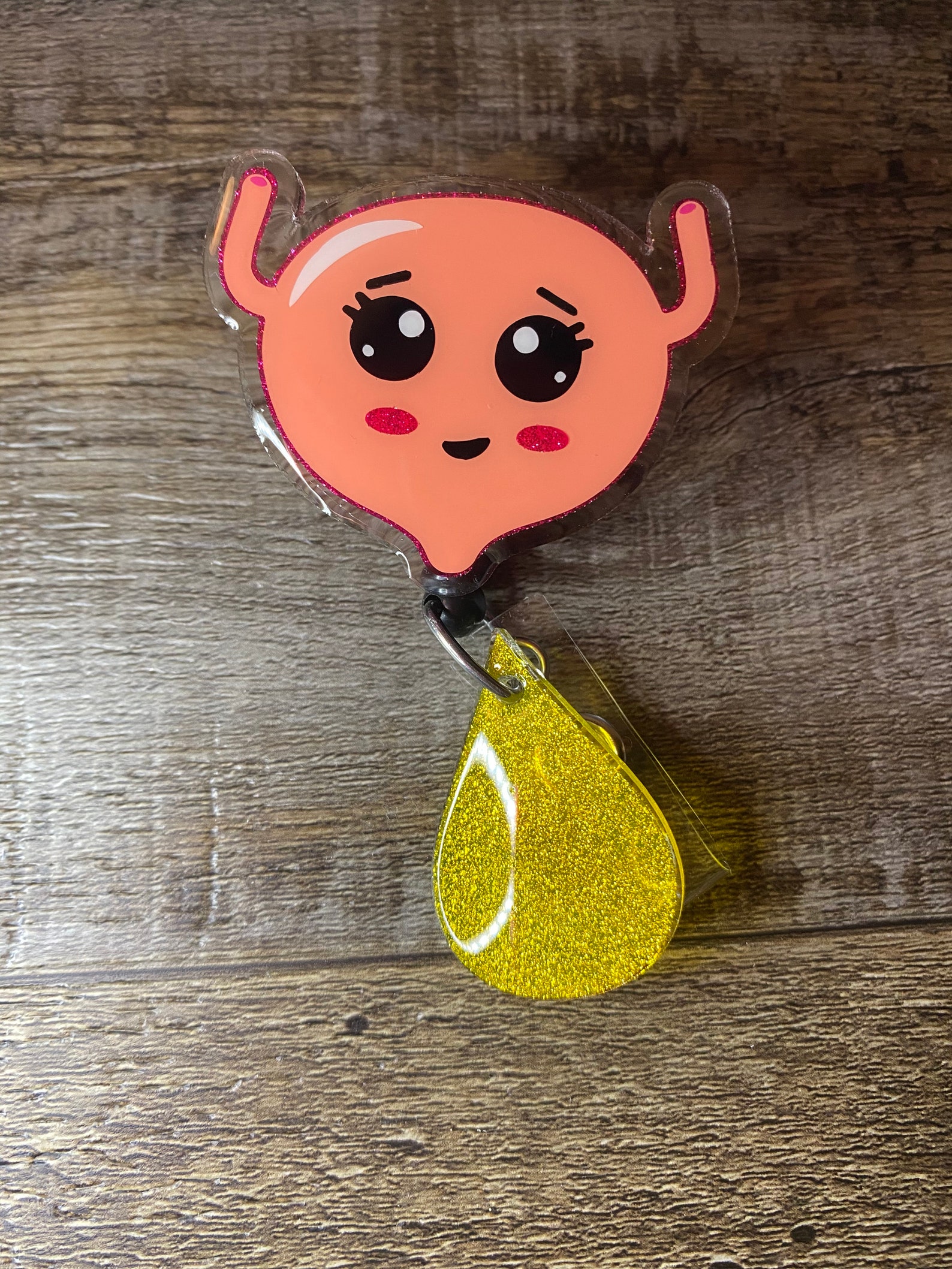 Bladder Badge Reel with Urine Charm Bladder Accident ID | Etsy