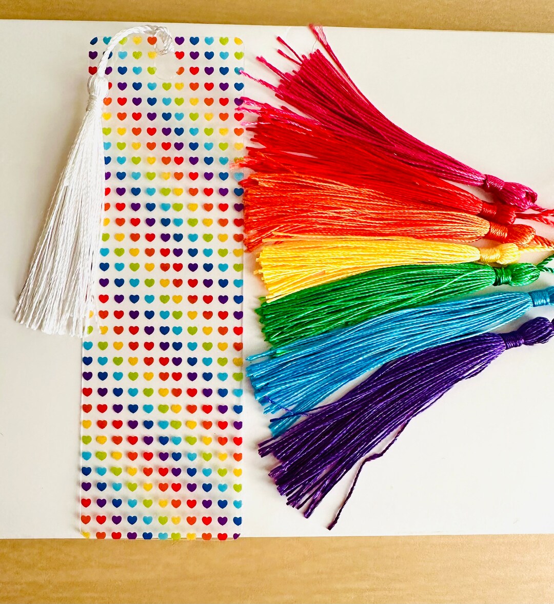 Flexible Bookmark With Rainbow Hearts - Etsy