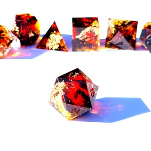 Infernal Engine - Karlach BG3 - Red and Gold Handmade Sharp Polyhedral ...