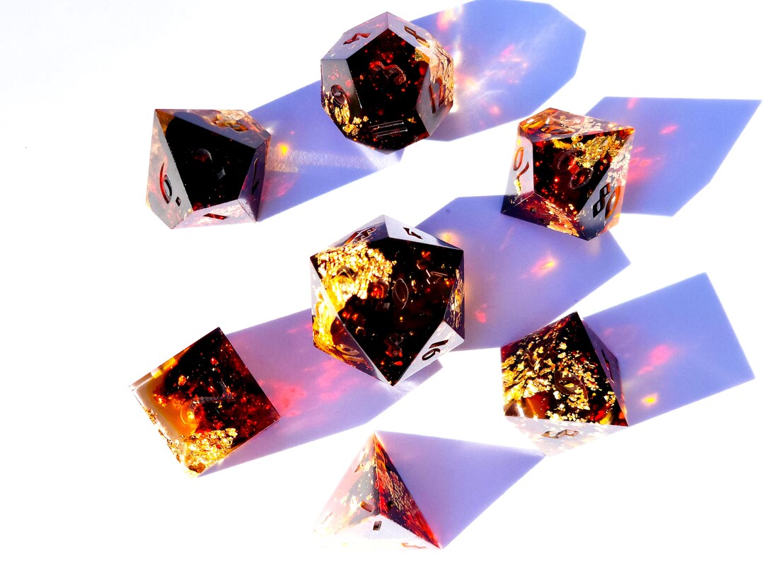 Infernal Engine - Karlach BG3 - Red and Gold Handmade Sharp Polyhedral ...