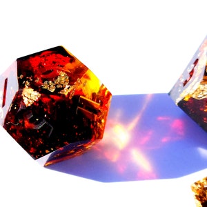 Infernal Engine - Karlach BG3 - Red and Gold Handmade Sharp Polyhedral ...