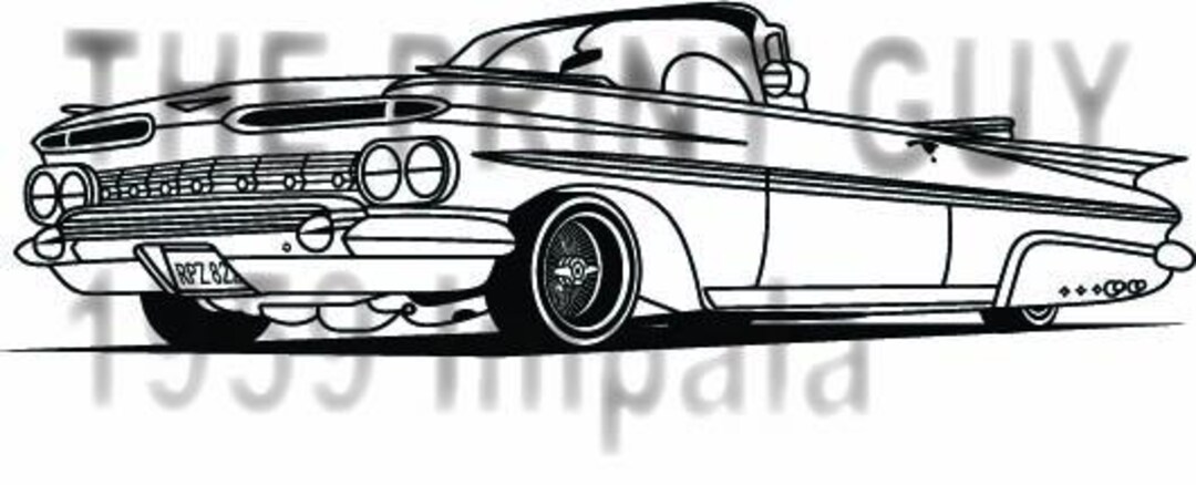 Convertible 1959 Chevy Impala Digital Logo for Printing | High ...