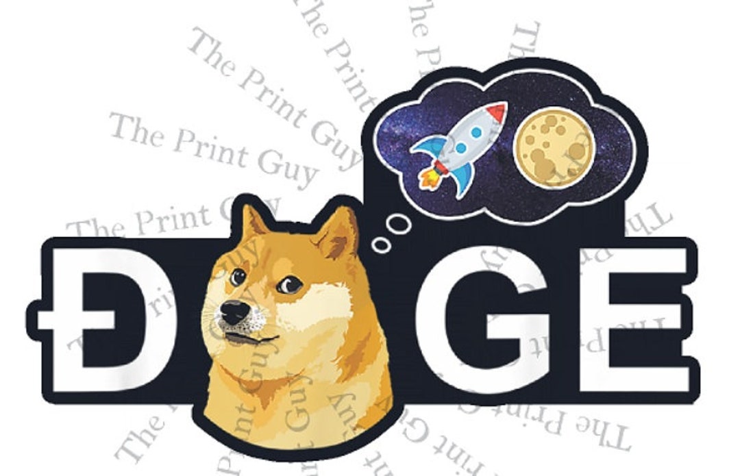 Dogecoin Decal Sticker Waterproof Space - Etsy