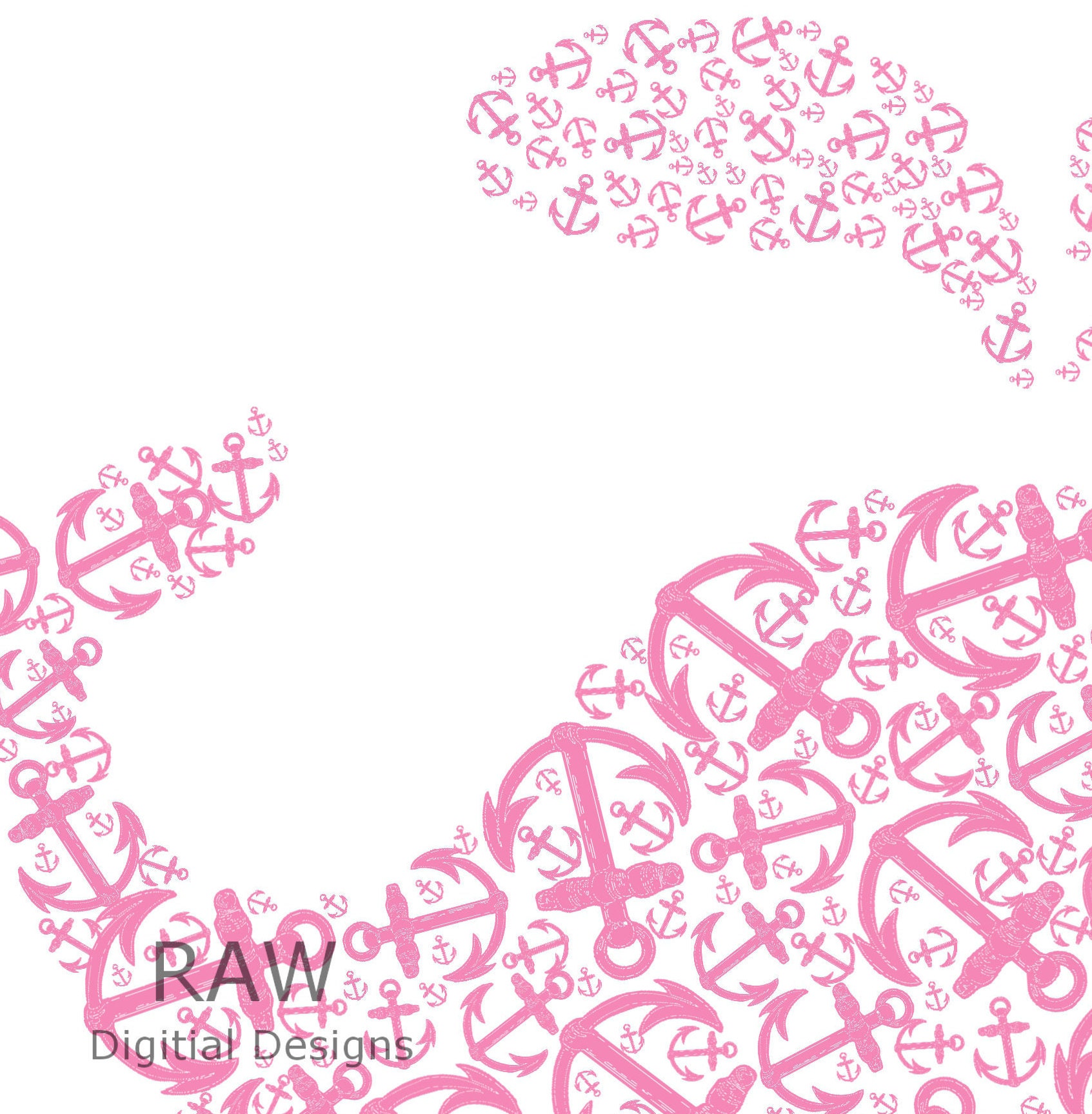 Pink Nautical Nursery Printable Decor-girl Room Whale/ Pink Whale ...