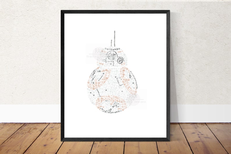 BB8 Printable - Star Wars Wall Décor Printable BB8 in Floral - Etsy