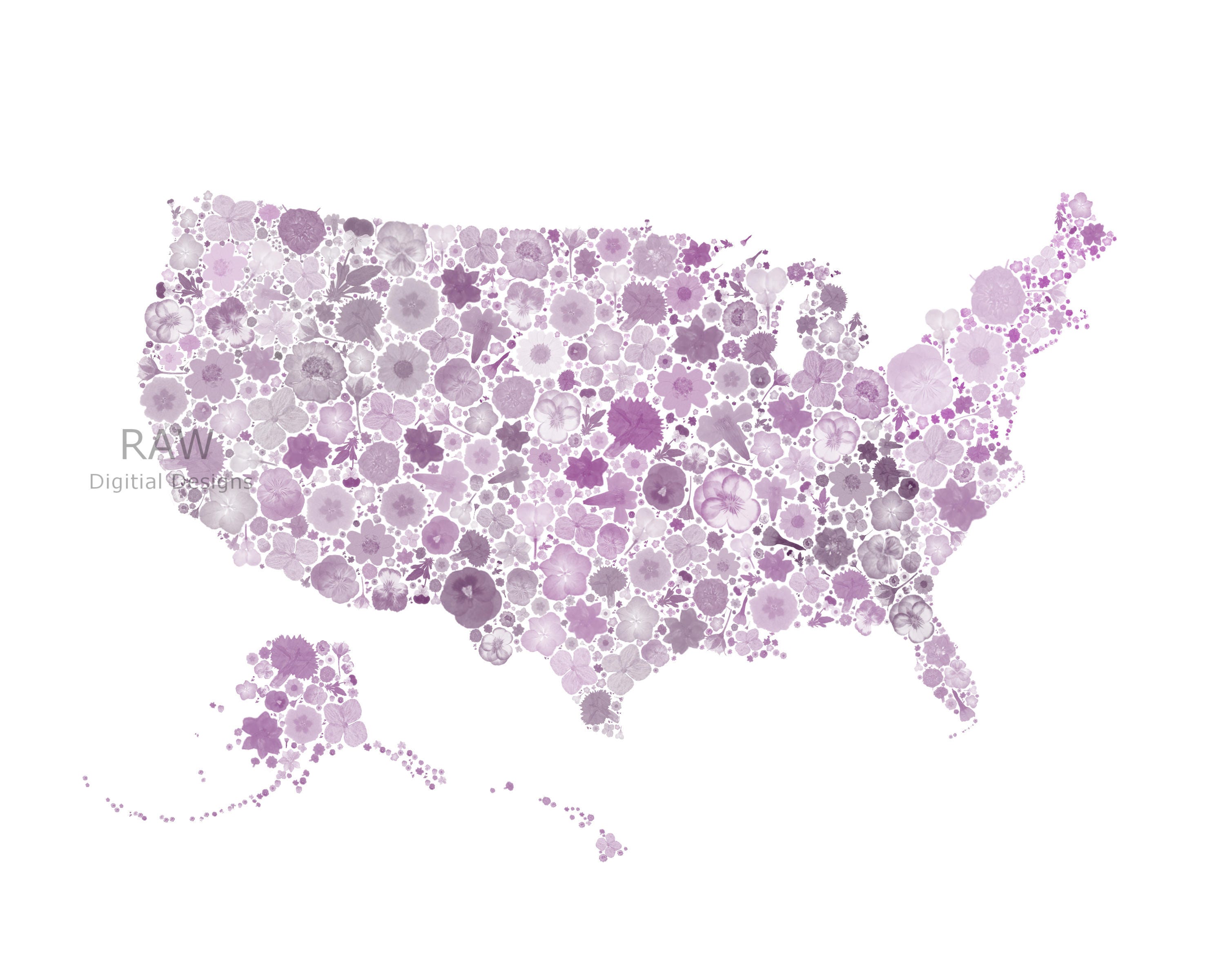 Artistic US Map- Living Room Printable Art, Office Printable Art - Etsy