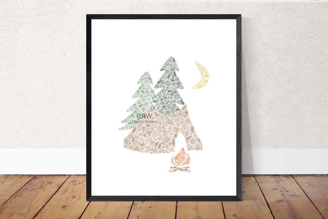 Camping Theme Printable Wall Art- Camping Wall Decor/outdoortheme Wall ...
