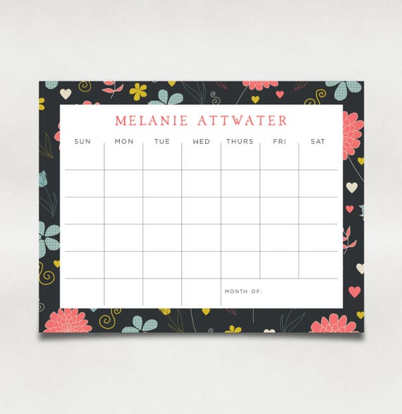 Desk Calendar NotePad Pink Floral Calendar Gift for Teacher | Etsy