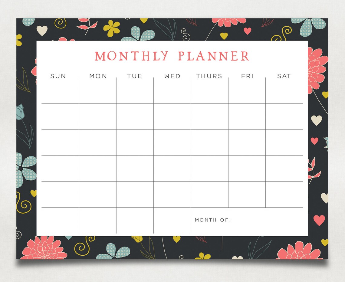 Desk Calendar NotePad Pink Floral Calendar Gift for Teacher | Etsy