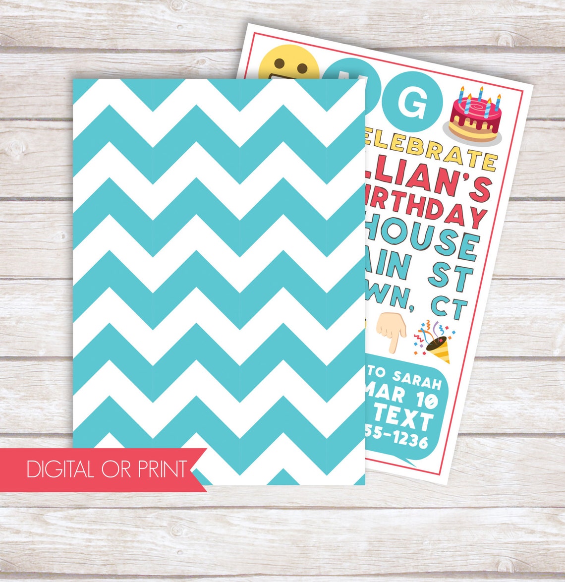 EMOJI Birthday Invitation OMG Invitation Tween Birthday | Etsy