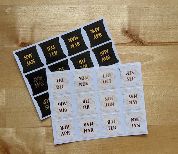 Planner Tabs Monthly Calendar Stickers Black and Pink | Etsy