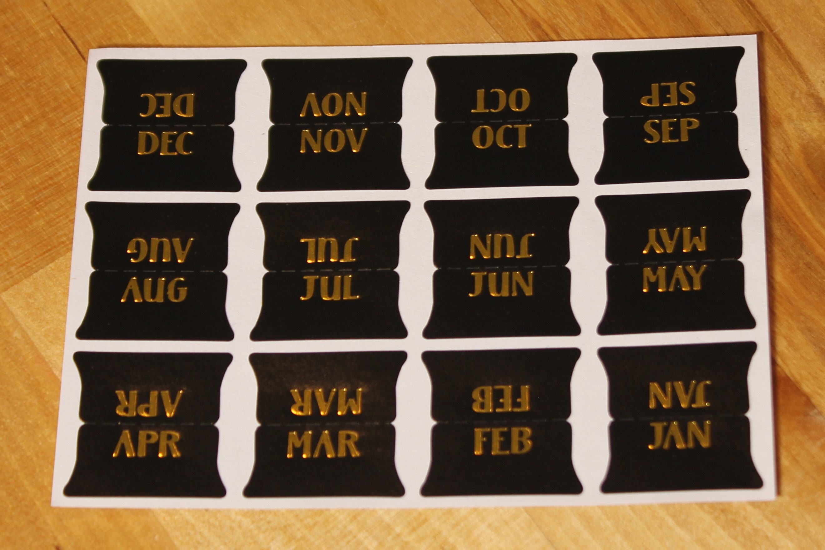 Planner Tabs Monthly Calendar Stickers Black and Pink | Etsy