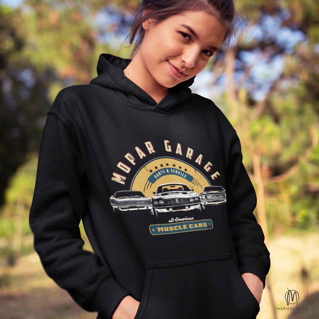 Mopar Garage Unisex Hoodie Dodge Challenger Hemi Cuda - Etsy